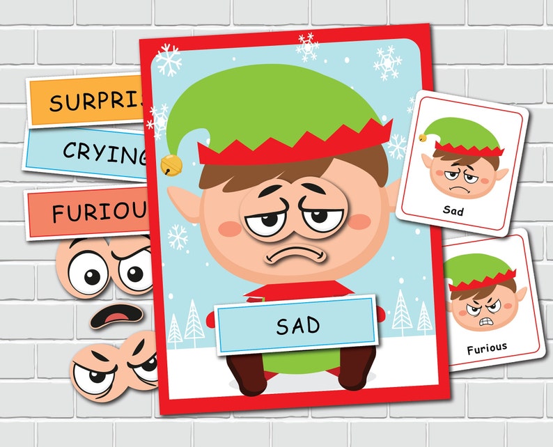 Christmas Emotions Activity for Kids Preschool Feelings - Etsy