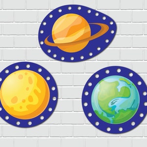 Space Lacing Cards, Preschool Fine Motor Skill Activity, Universe Theme ...