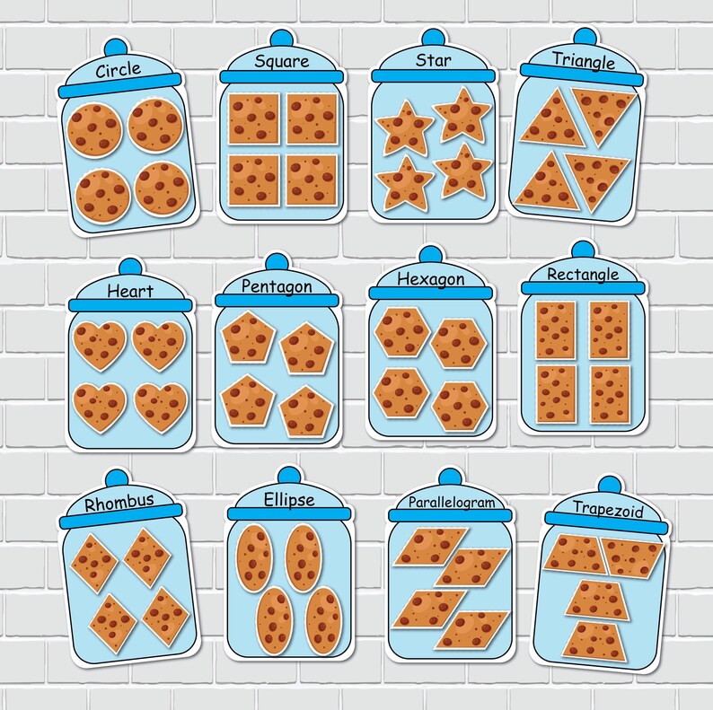 Cookie Jar Shapes Matching Game, Preschool Learning (digital Download ...