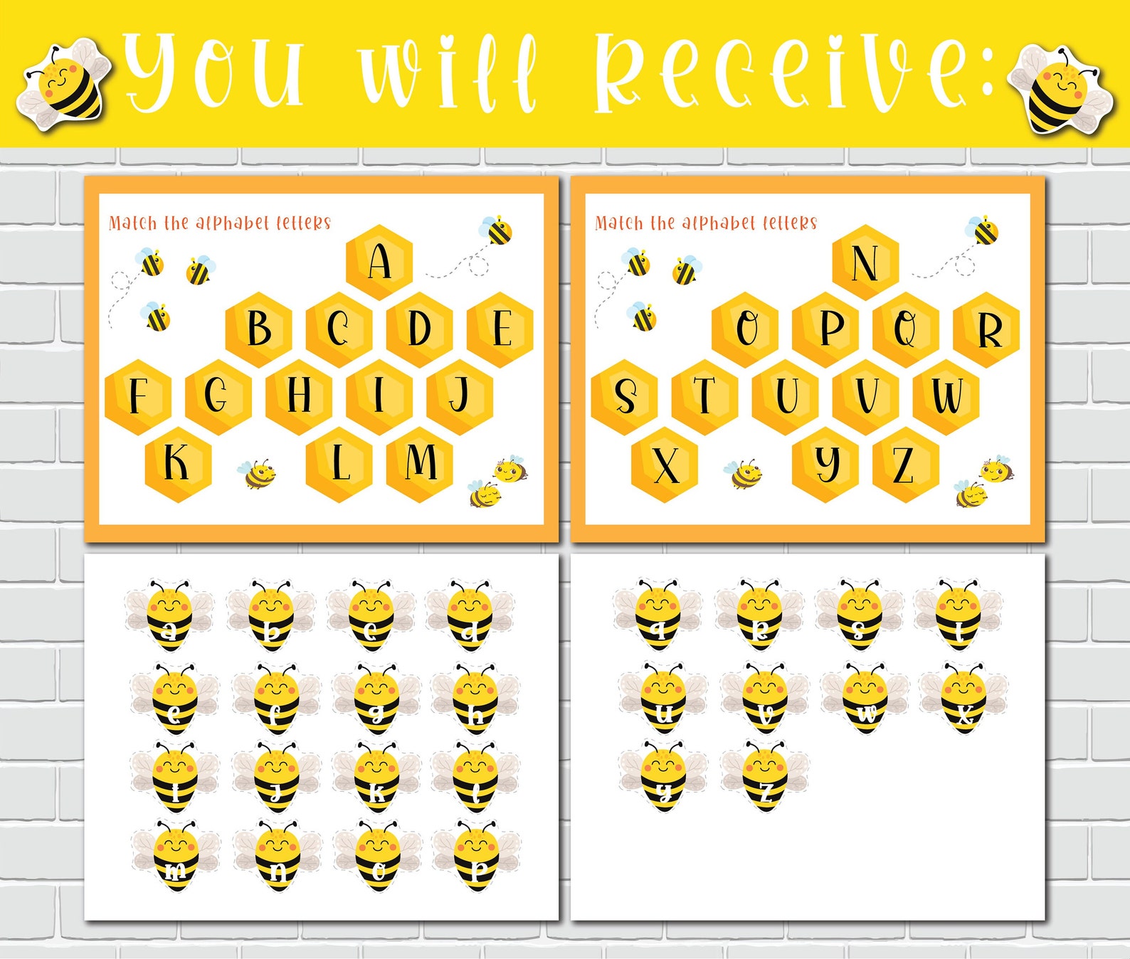 Alphabet Matching Printable Activity ABC Busy Book Pages Preschool ...