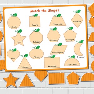 Pumpkin Shapes Matching Activity: Toddler Learning Printable (digital ...