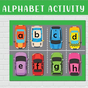 Alphabet Cars Park Busy Book Pages Printable Activity ABC Toddler ...