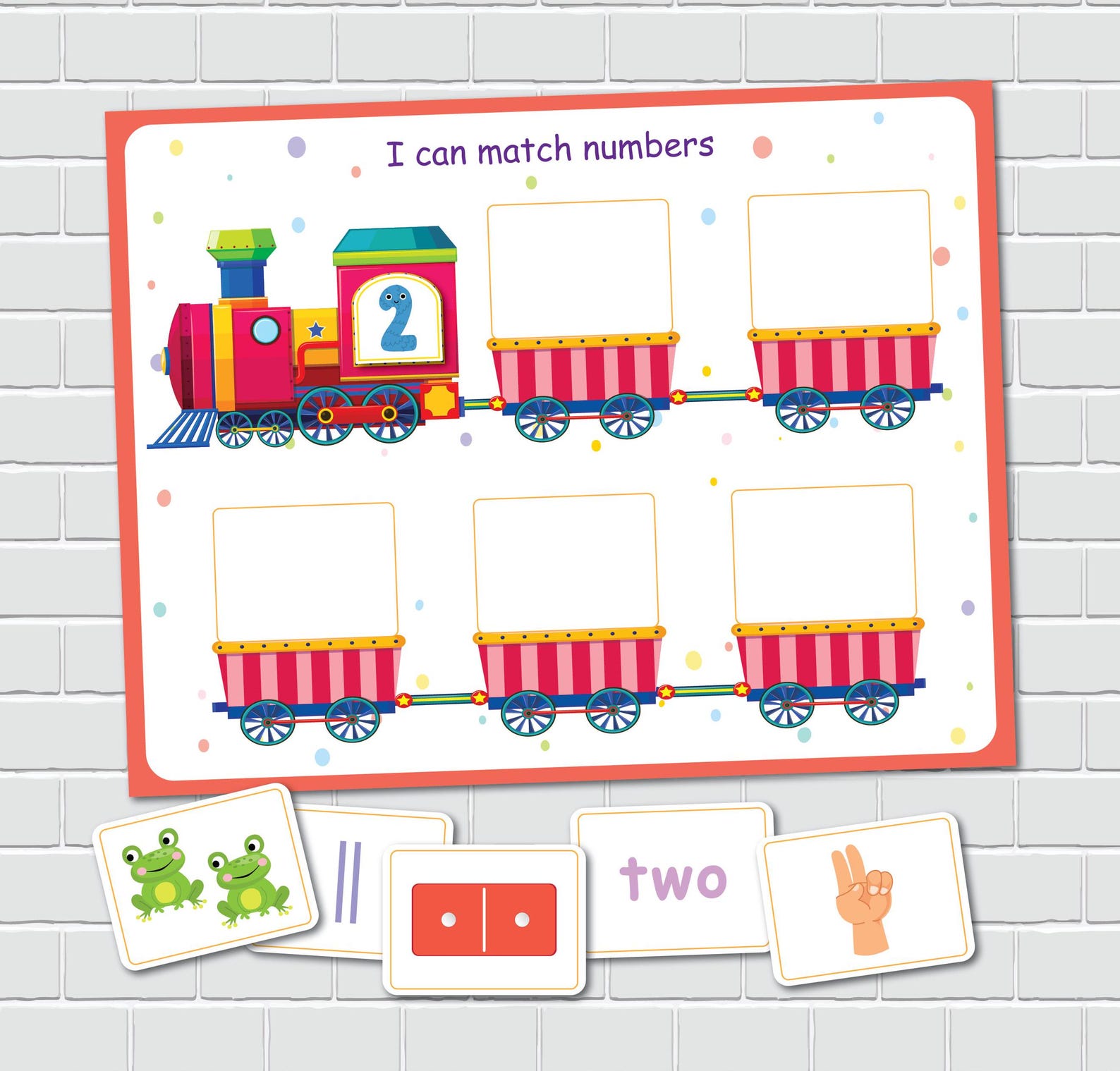 Train Numbers Matching Activity, Toddler Counting Activity, Preschool ...
