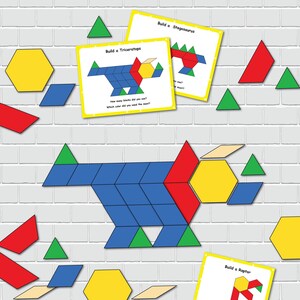 Pattern Block Templates, STEM Challenge Cards for Preschool and ...