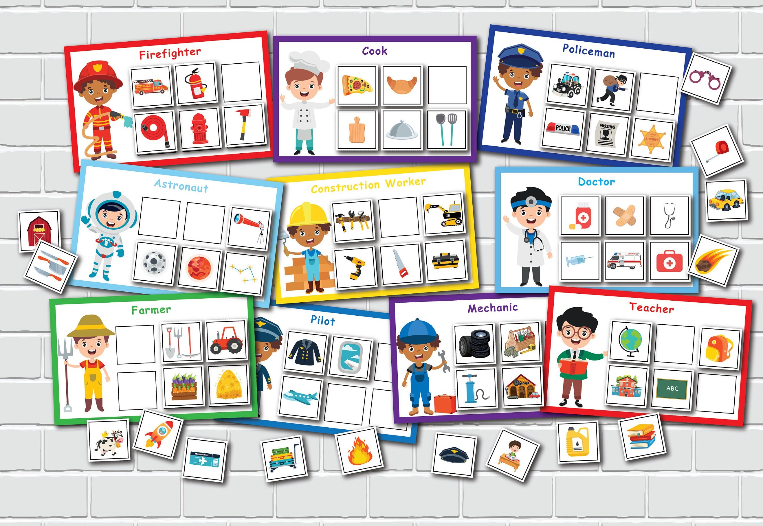 Community Helpers Preschool Sorting Mats. Professions - Etsy Canada