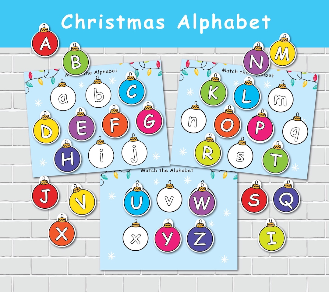 Christmas Theme Alphabet Matching Game for Kids, Printable ABC ...