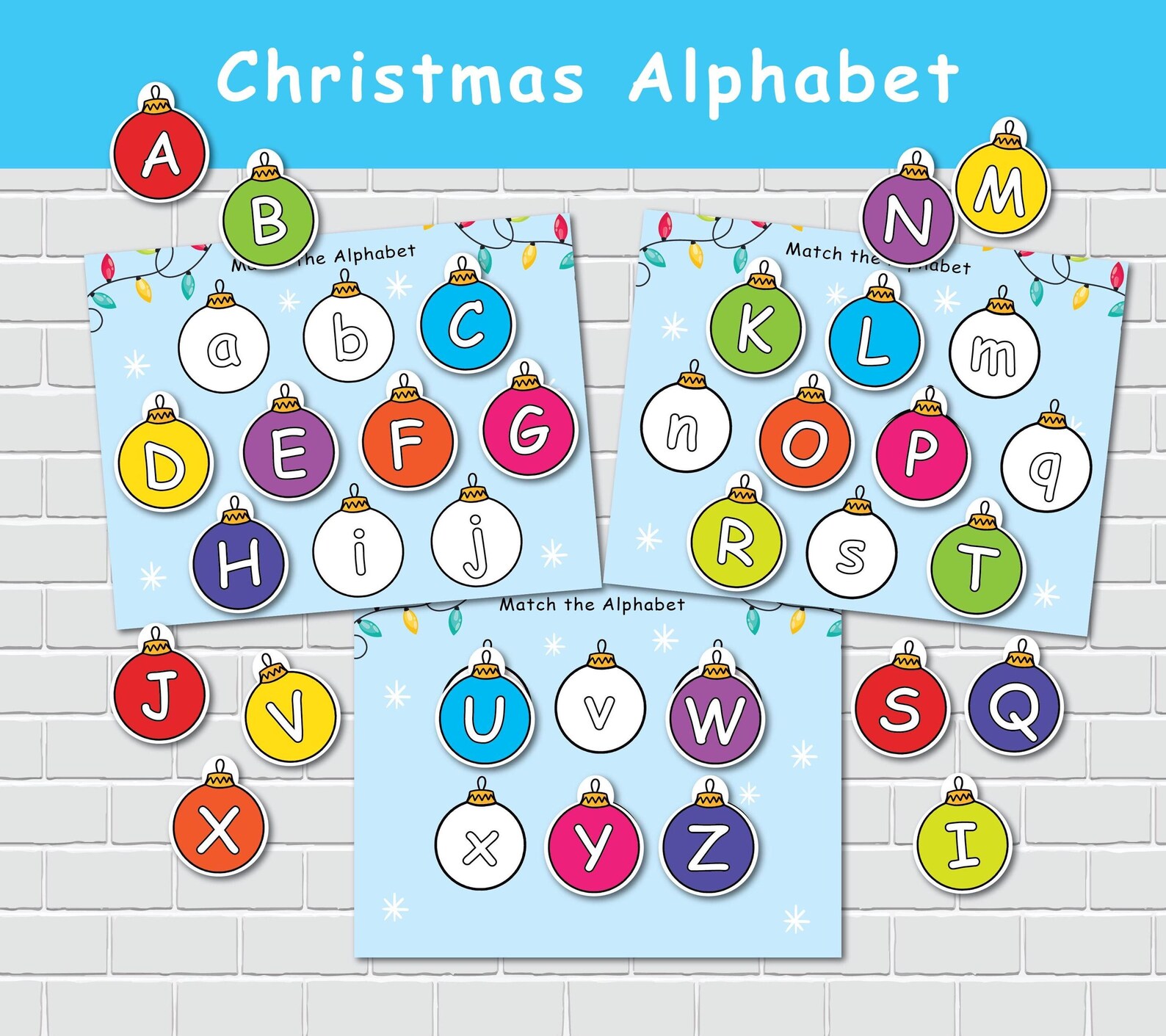 Christmas Alphabet Matching Game, Winter ABC Activity (digital Download ...