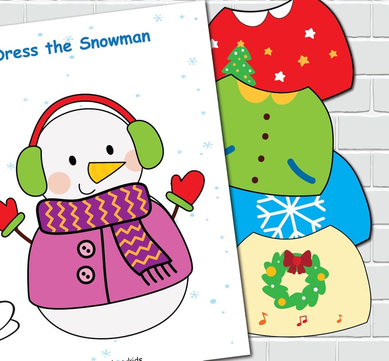 Snowman Dress up Printabe Activity. Preschool Printable - Etsy