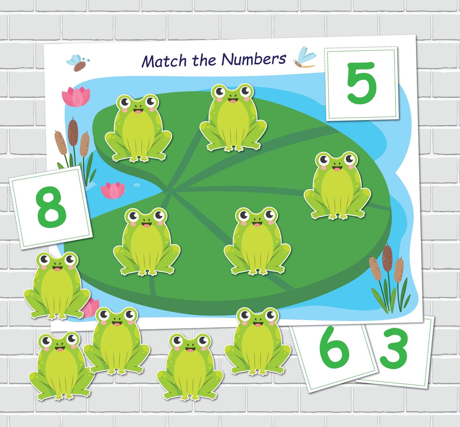 Frog Counting Activity, Spring Busy Book, Matching Numbers, Pre-k ...