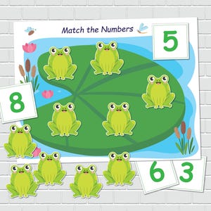 Frog Pond Counting Activity, Matching Numbers, Spring Busy Book ...