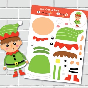 Christmas Cut Out and Glue Activity for Kids. Preschool Cutting ...