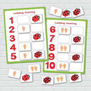 Ladybug Count and Match Activities, Preschool Math,toddler Busy Book ...