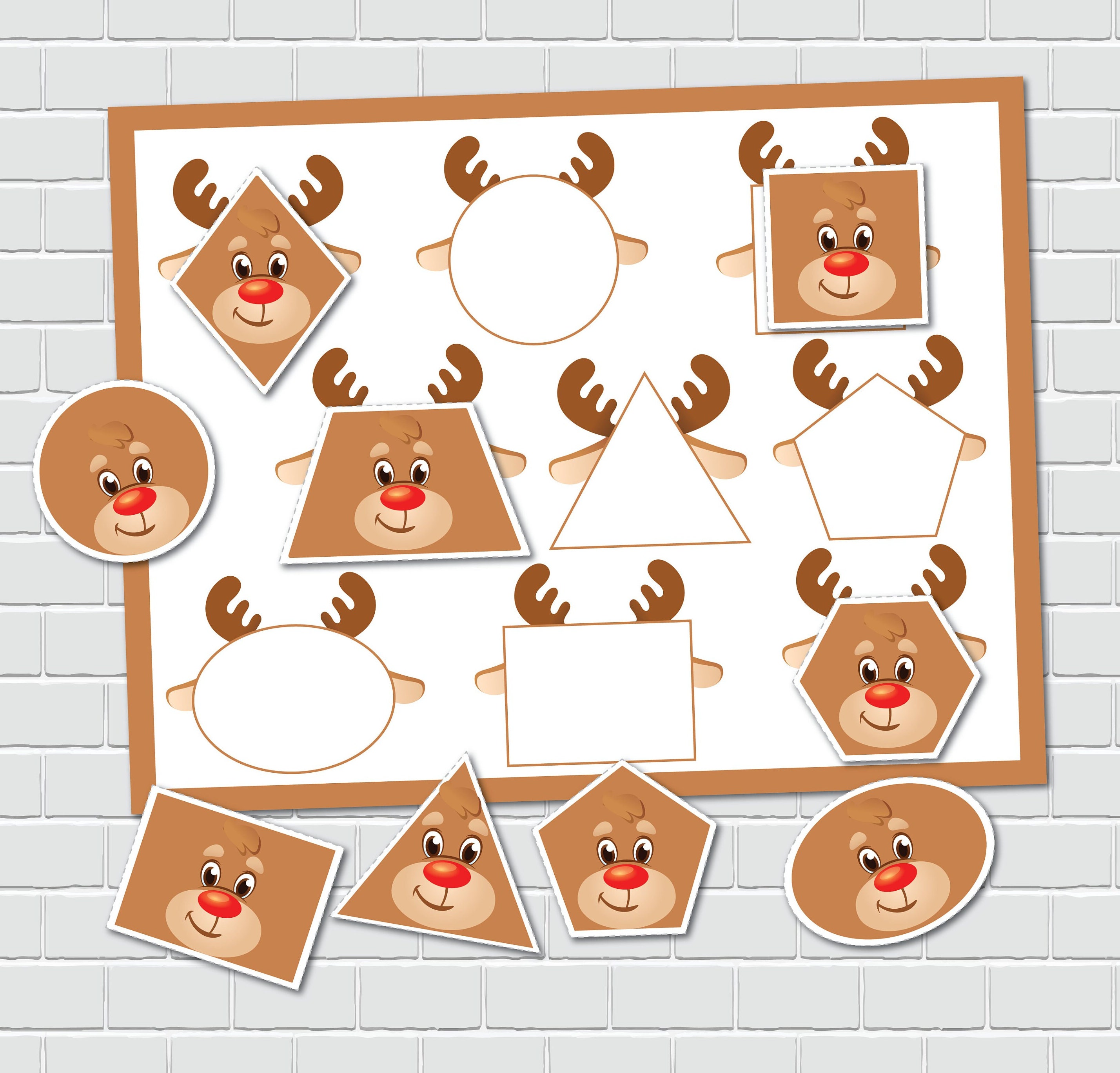 Reindeer Shape Matching Activity, 2D Shapes, Winter Busy Book Page ...