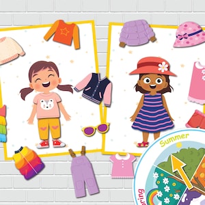 Dress up Printable Activity Four Seasons File Folder Games Toddler ...