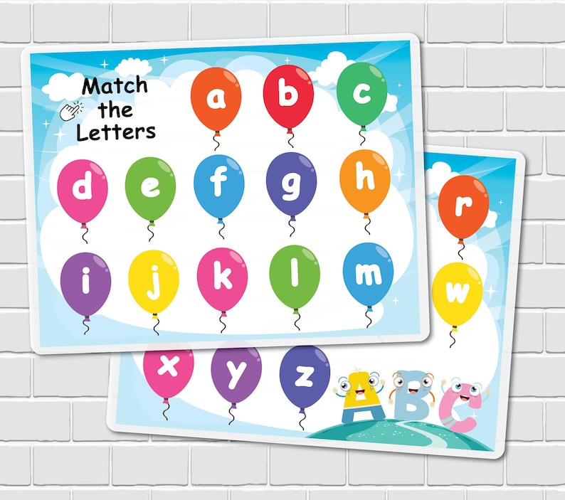 Alphabet Matching Game for Kids. Toddler Printable ABC Learning ...