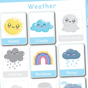 Weather Flashcards, Toddler Weather Chart, Preschool Curriculum ...
