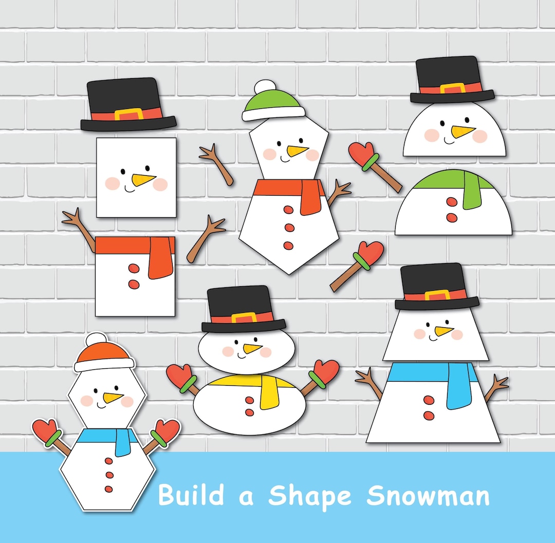 Build a Shape Snowman, 2D Shapes, Winter Busy Book, Special Education ...