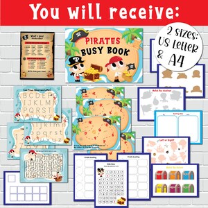 Pirates Busy Book Preschool Learning Binder Toddler Quiet Book ...