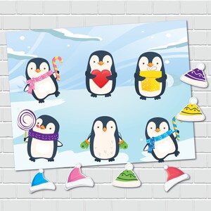 Penguins Color Matching, Winter Busy Book Page, Toddler Printable ...