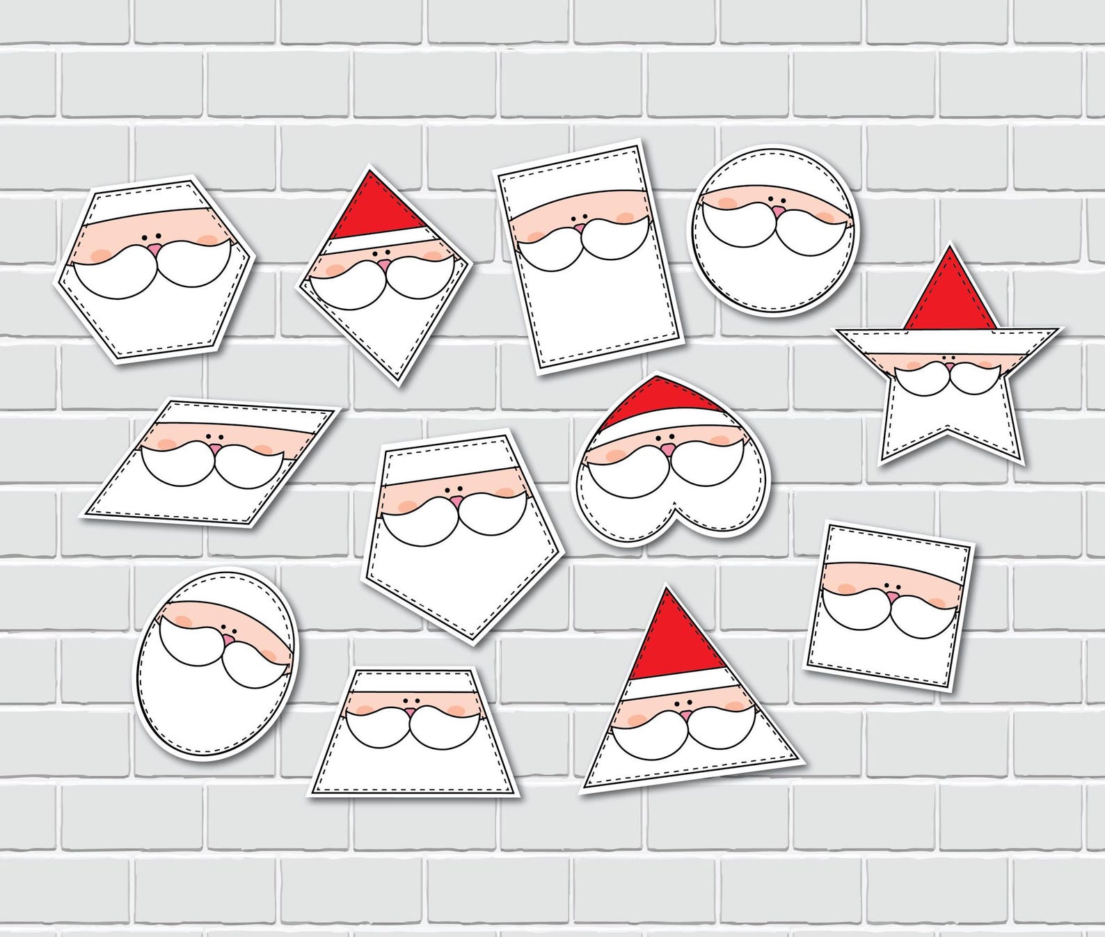 Santa Shapes Matching Activity, 2D Shapes, Christmas Busy Book Page ...