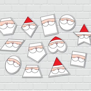Santa Shapes Matching Activity, 2D Shapes, Christmas Busy Book Page ...