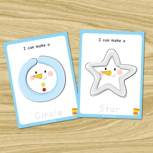 Snowman Shapes Play Dough Mats, Printable Play Doh, Toddler Quiet Time ...