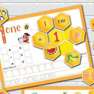Numbers Matching Activity, Math Busy Book Pages, Preschool Learning ...
