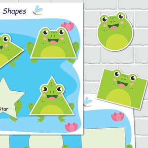 Frog Shape Matching Activity, 2D Shapes, Spring Learning Binder ...