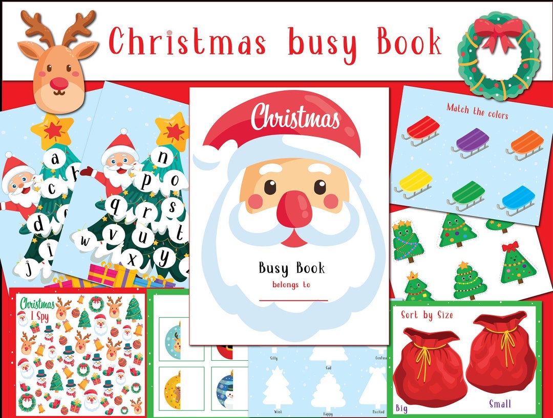 Christmas Busy Book for Toddler. Preschool Learning Binder. Pre-k ...