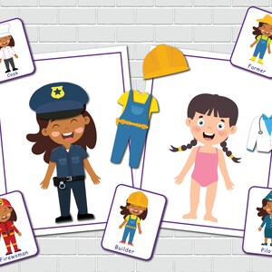 Community Helpers Dress up Preschool Printable Worksheets Professions ...