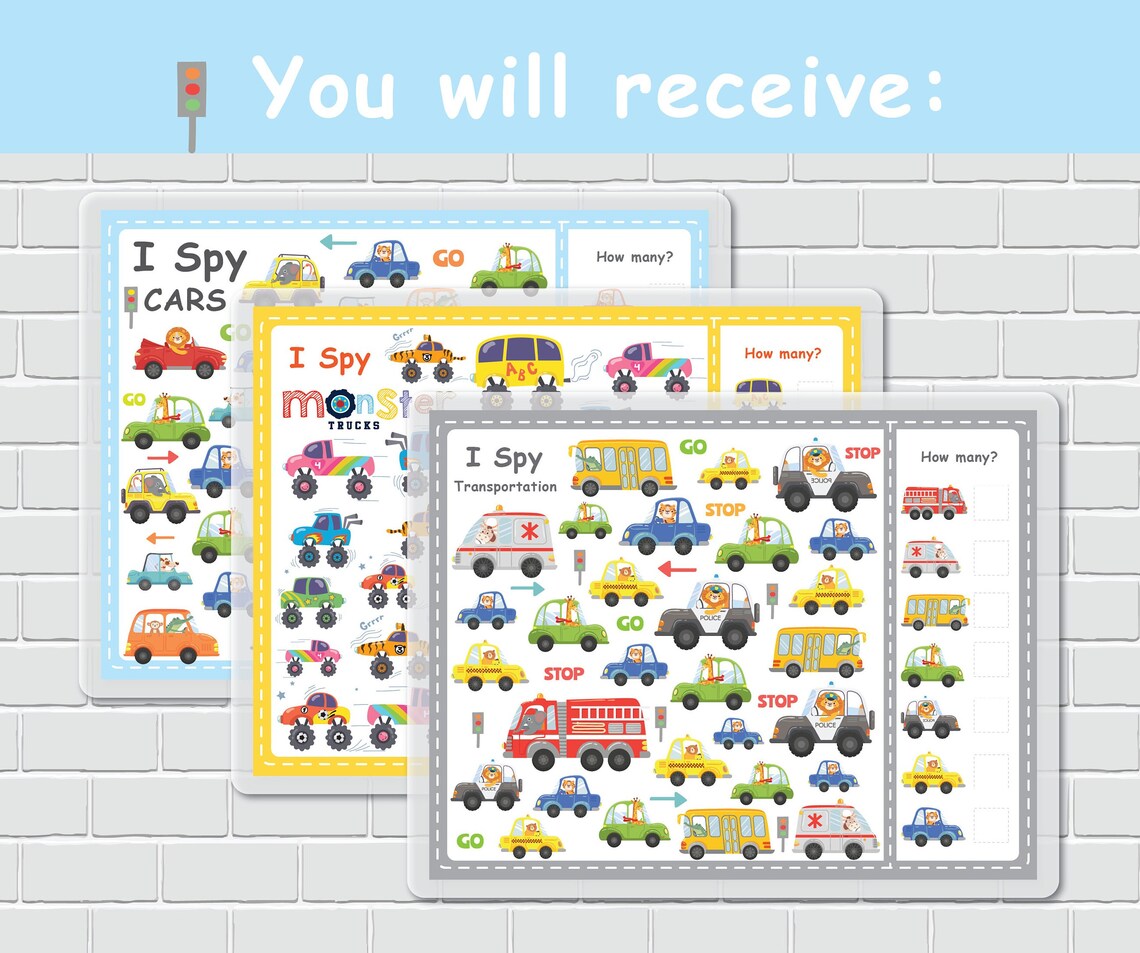 I Spy Activity Transportation Theme Kids Look and Find - Etsy