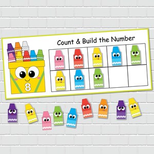 Crayon Ten Frame Activity, Preschool Math, Number Recognition ...