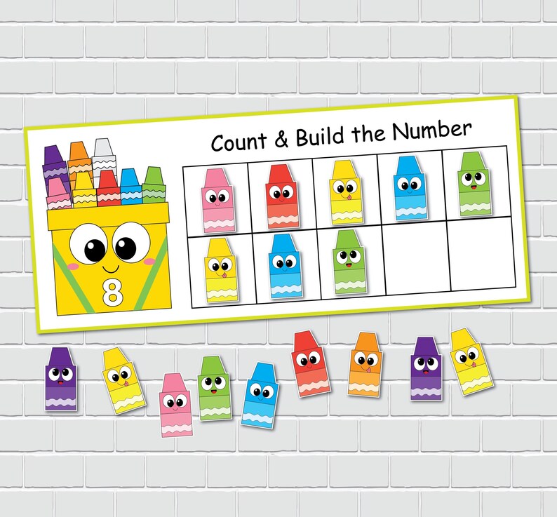 Crayon Ten Frame Activity, Preschool Math, Number Recognition ...
