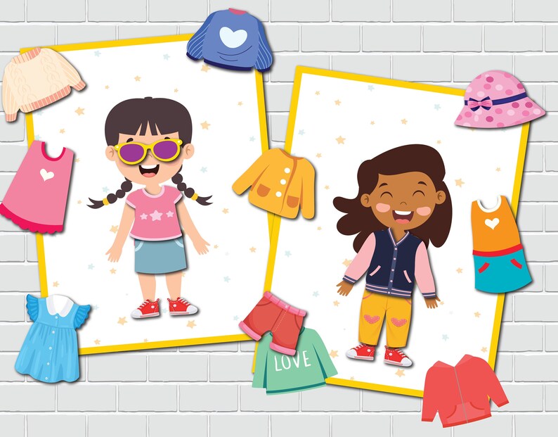 Dress up Printable Activity Four Seasons File Folder Games - Etsy