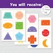 2D Shapes Symmetry Cards, Geometric Shapes Matching Game, Toddler ...