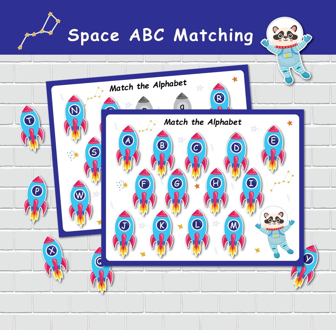 Space Alphabet Matching Game, ABC Activities, Kindergarten Pre-k ...