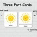Weather Three Part Flash Cards, Toddler Educational Flashcards ...