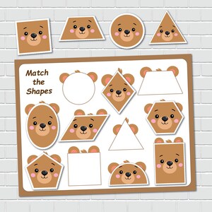 Bear Shape Matching Activity, 2D Shapes, File Folder Games, Special ...