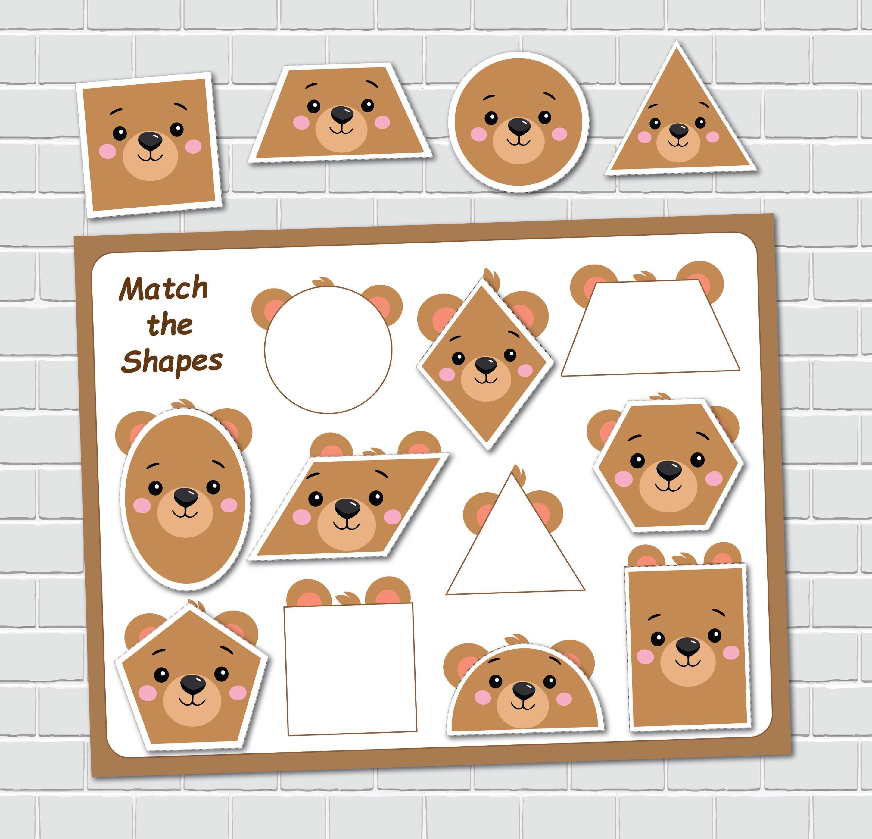 Bear Shape Matching Activity, 2D Shapes, File Folder Games, Special ...