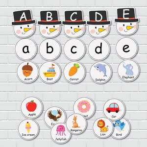Snowman Alphabet Matching Game, Winter Activity (digital Download) - Etsy