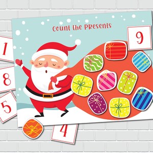 Christmas Counting Activity. Toddler Ten Frame. Montessori Material ...