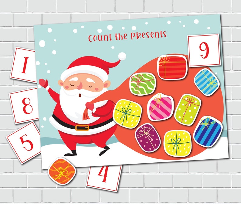 Christmas Counting Activity. Toddler Ten Frame. Montessori Material ...