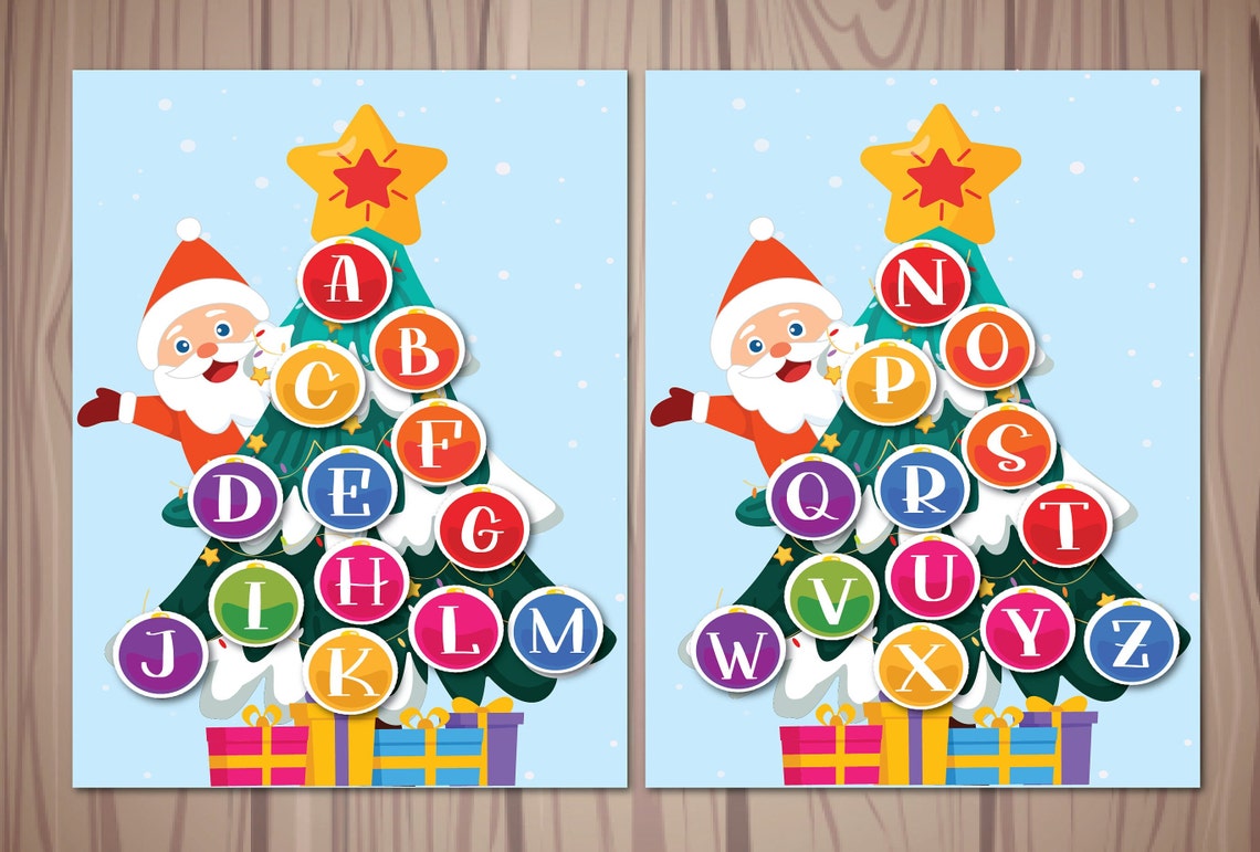 Alphabet Matching Activity Christmas Busy Book Pages - Etsy