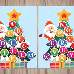 Alphabet Matching Activity, Christmas Busy Book Pages, Prechool ABC ...