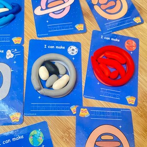 Planets Play Doh Mats, Space Theme Visual Cards, Printable Play Dough ...