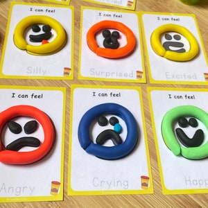 Emotions Play Doh Mats Activity, Printable Play Dough, Montessori Play ...