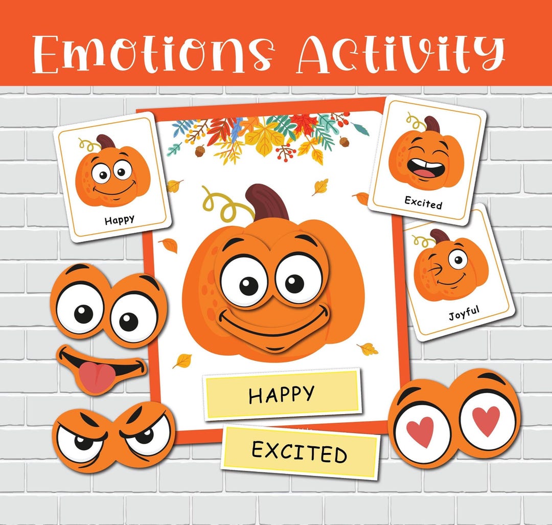Pumpkin Emotions Activity for Kids, Preschool Feelings Printables ...