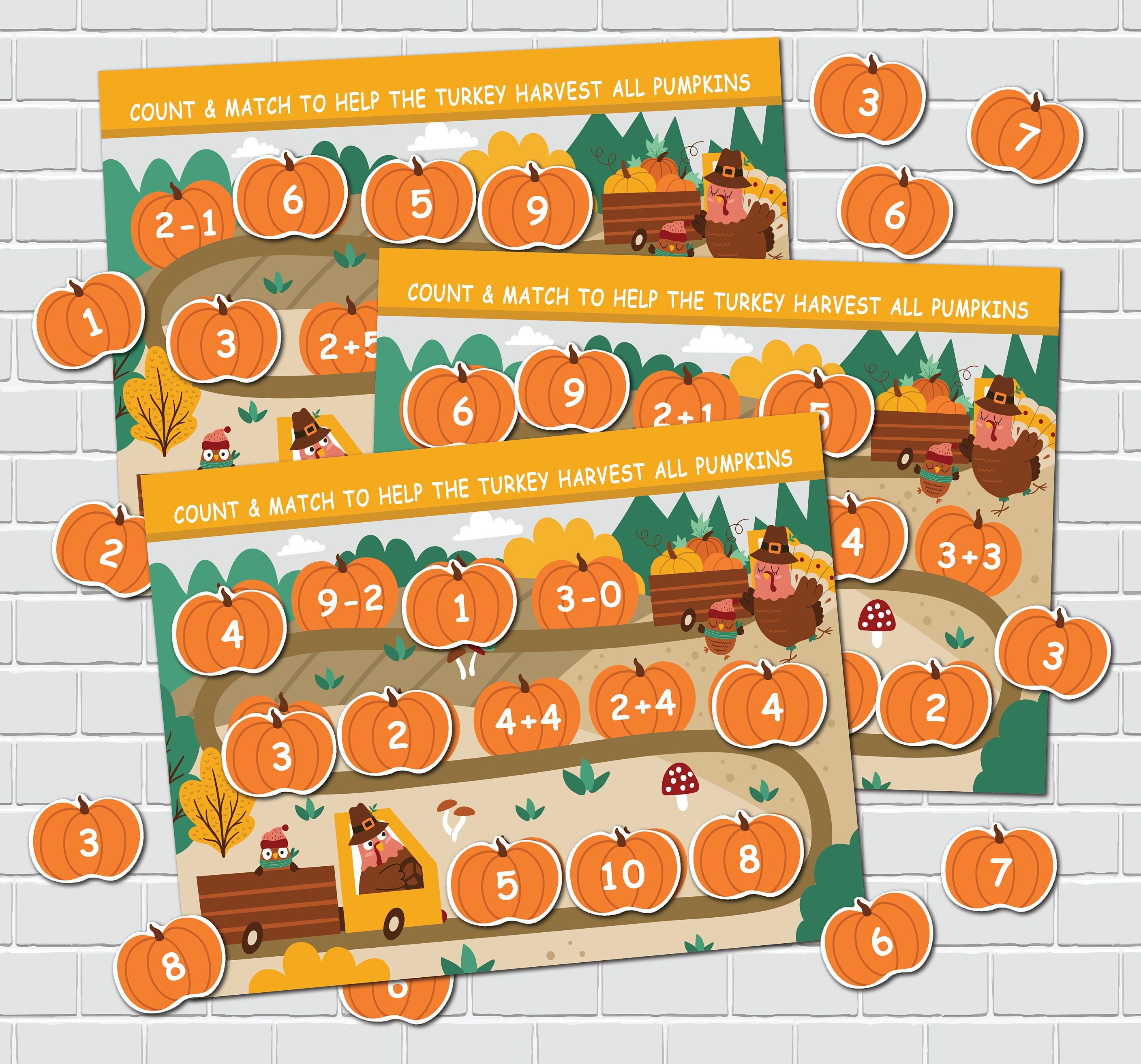Addition and Subtraction Fall Activity, Preschool Math Activities ...