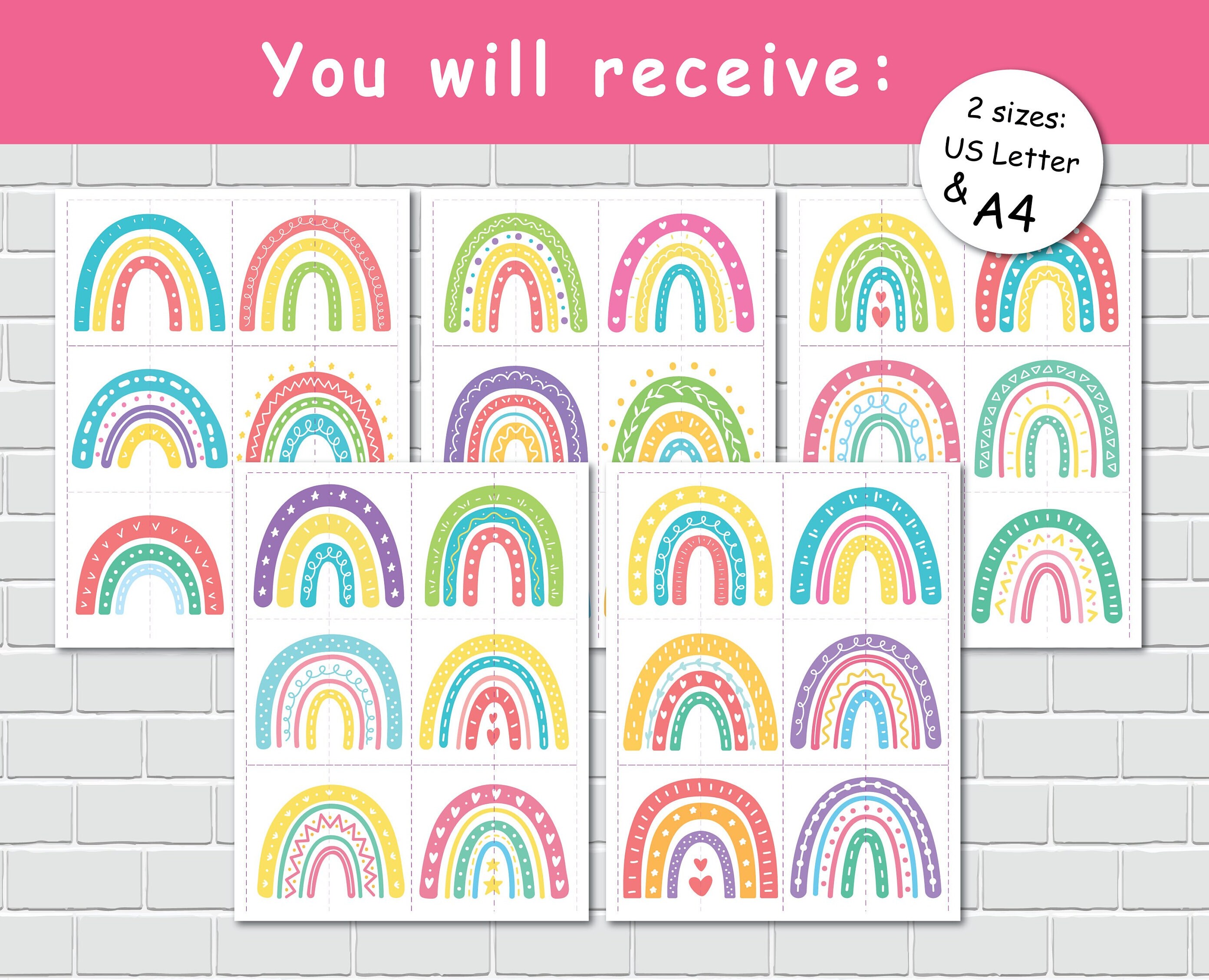 Rainbow Symmetry Matching Game: Toddler Preschool Activity (digital ...