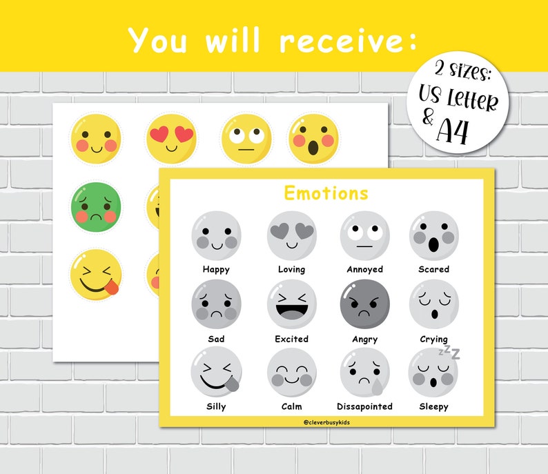 Emotions Matching Activity for Kids Preschool Printable - Etsy